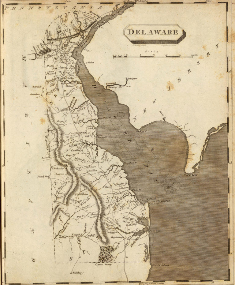 Old Historical City, County and State Maps of Delaware