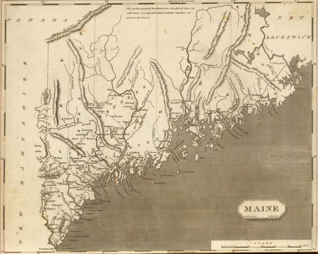 Old Historical City, County and State Maps of Maine