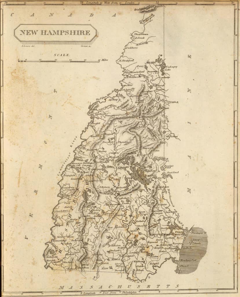Old Historical City, County and State Maps of New Hampshire