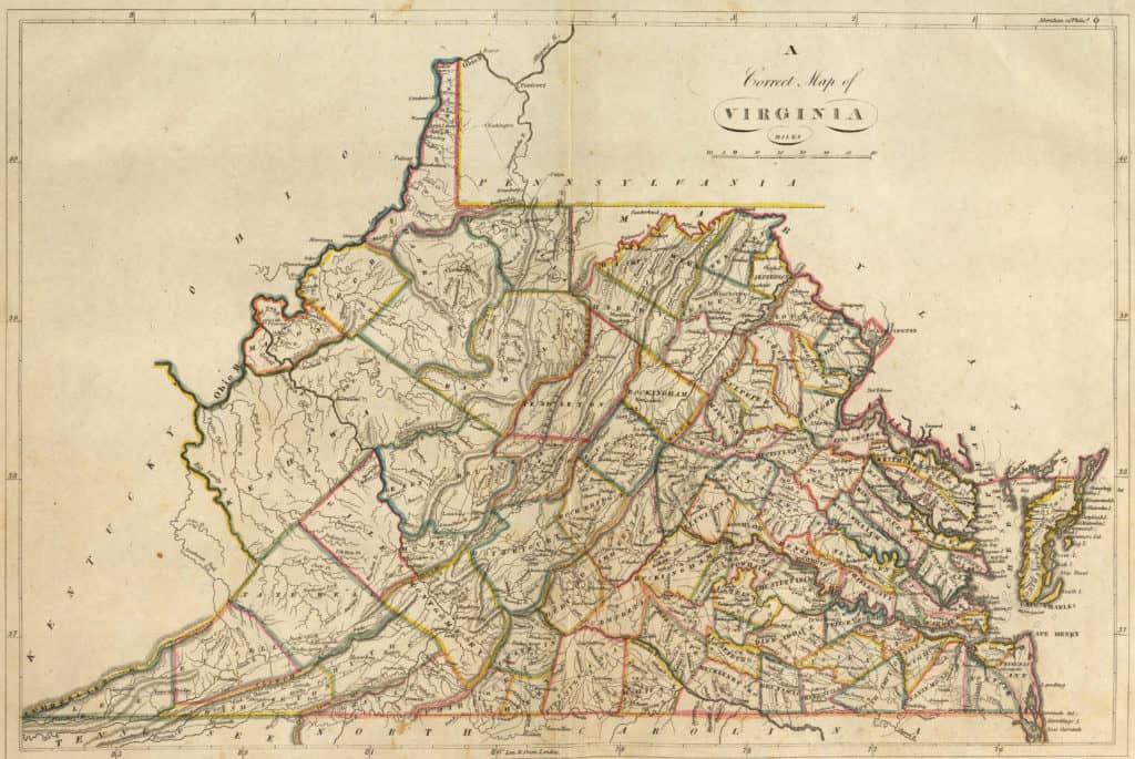 Old Historical City, County and State Maps of Virginia