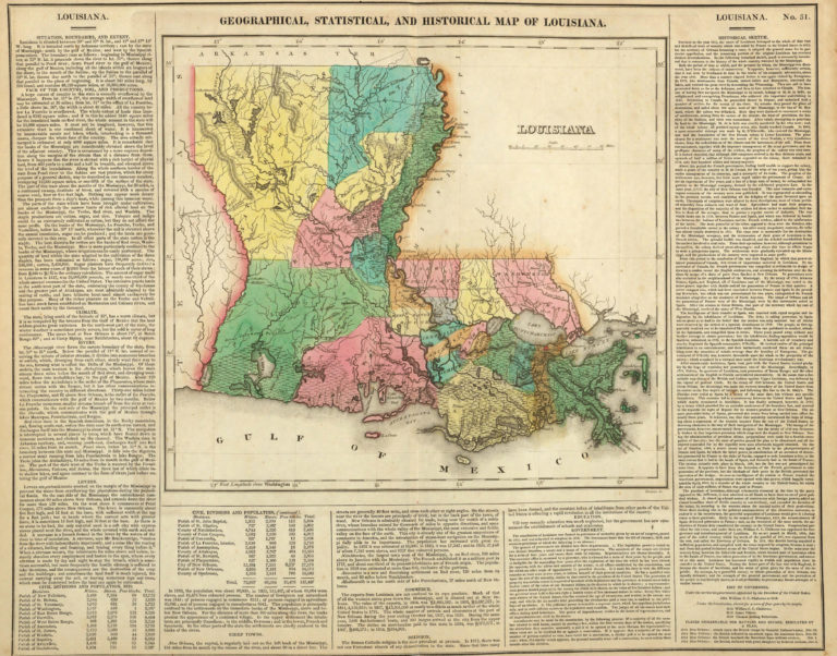 Old Historical City, Parish and State Maps of Louisiana