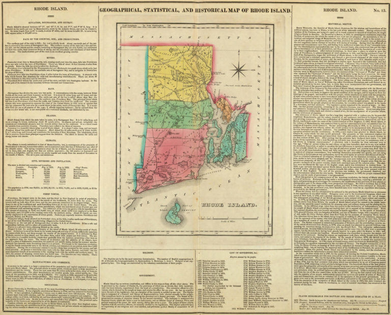 Old Historical City, County and State Maps of Rhode Island
