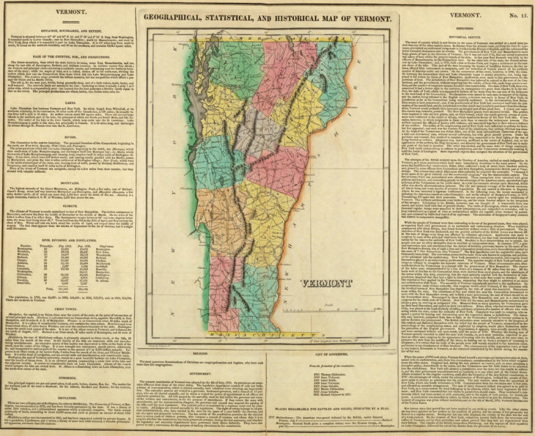 Old Historical City, County and State Maps of Vermont