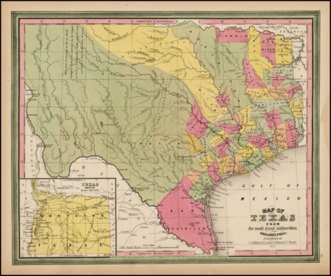 Old Historical City, County and State Maps of Texas