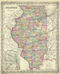 Old Historical City, County and State Maps of Illinios