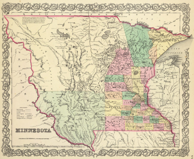 Old Historical City, County and State Maps of Minnesota
