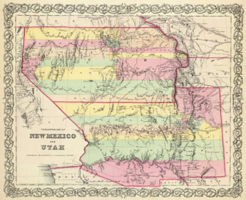 Old Historical City, County and State Maps of Utah
