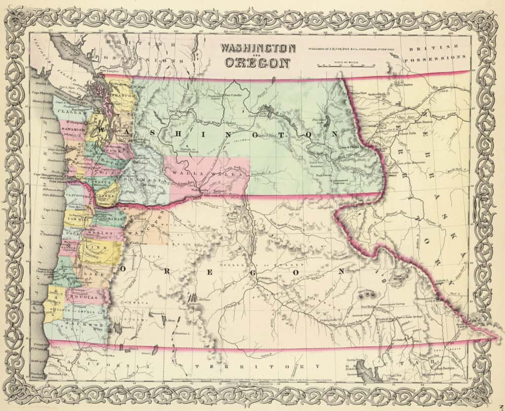 Old Historical City, County and State Maps of Washington