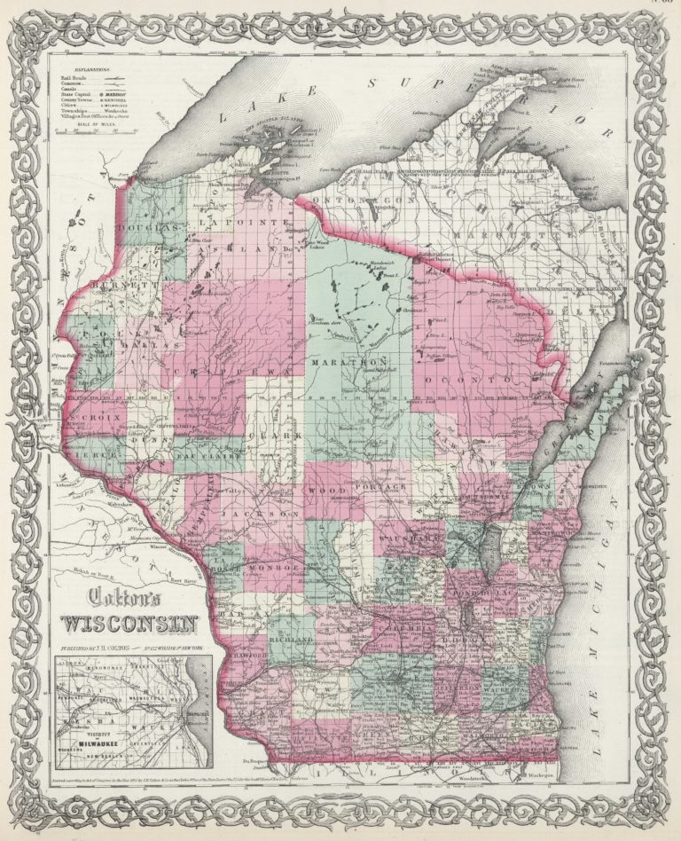 Old Historical City, County and State Maps of Wisconsin