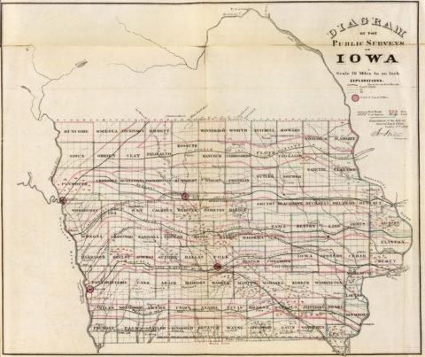 Old Historical City, County and State Maps of Iowa