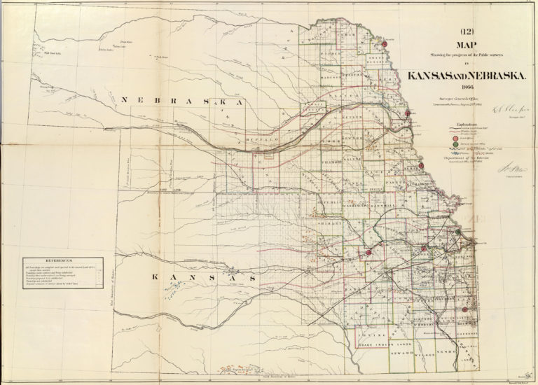 Old Historical City, County and State Maps of Kansas