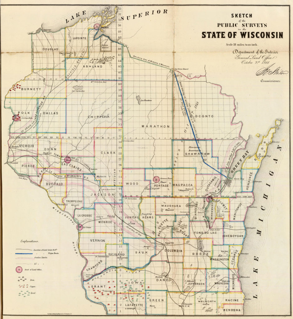 Old Historical City, County and State Maps of Wisconsin