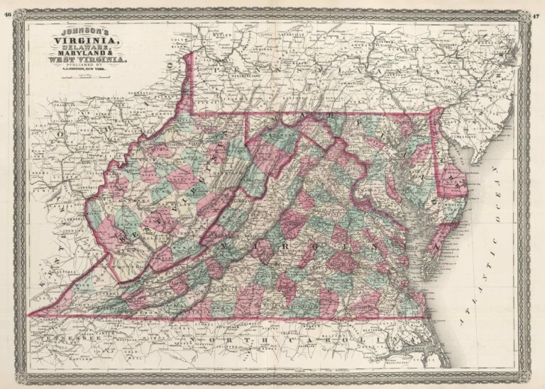 Old Historical City, County and State Maps of Virginia