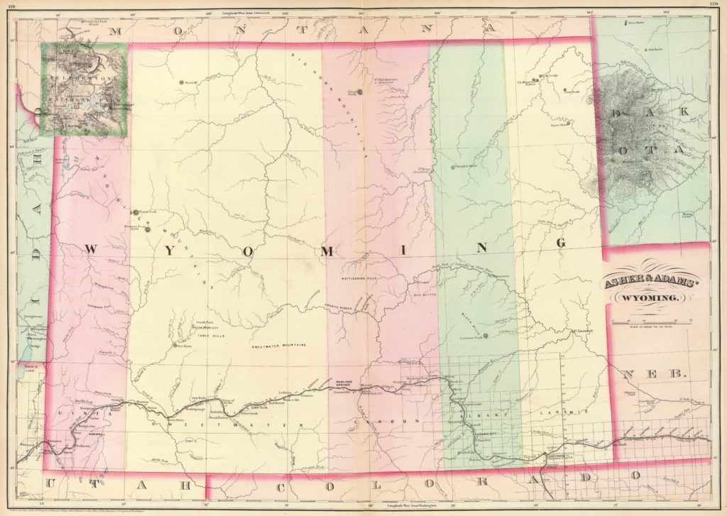 Old Historical City, County and State Maps of Wyoming