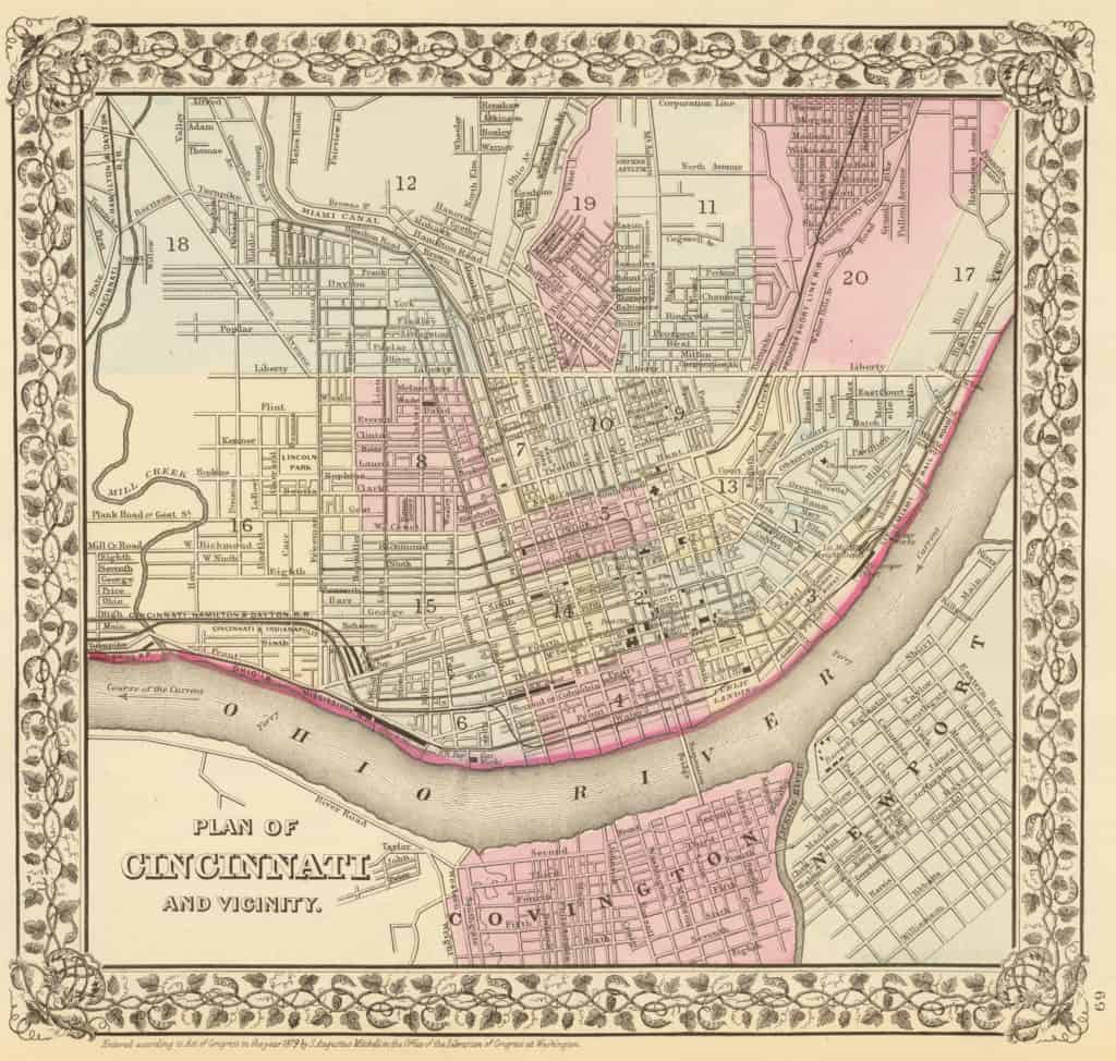 Old Historical City, County and State Maps of Ohio