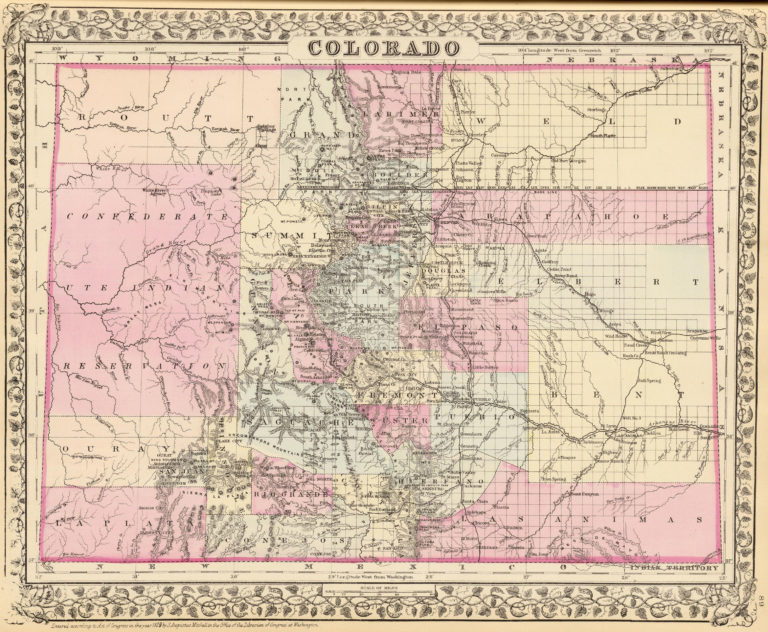 Old Historical City, County and State Maps of Colorado