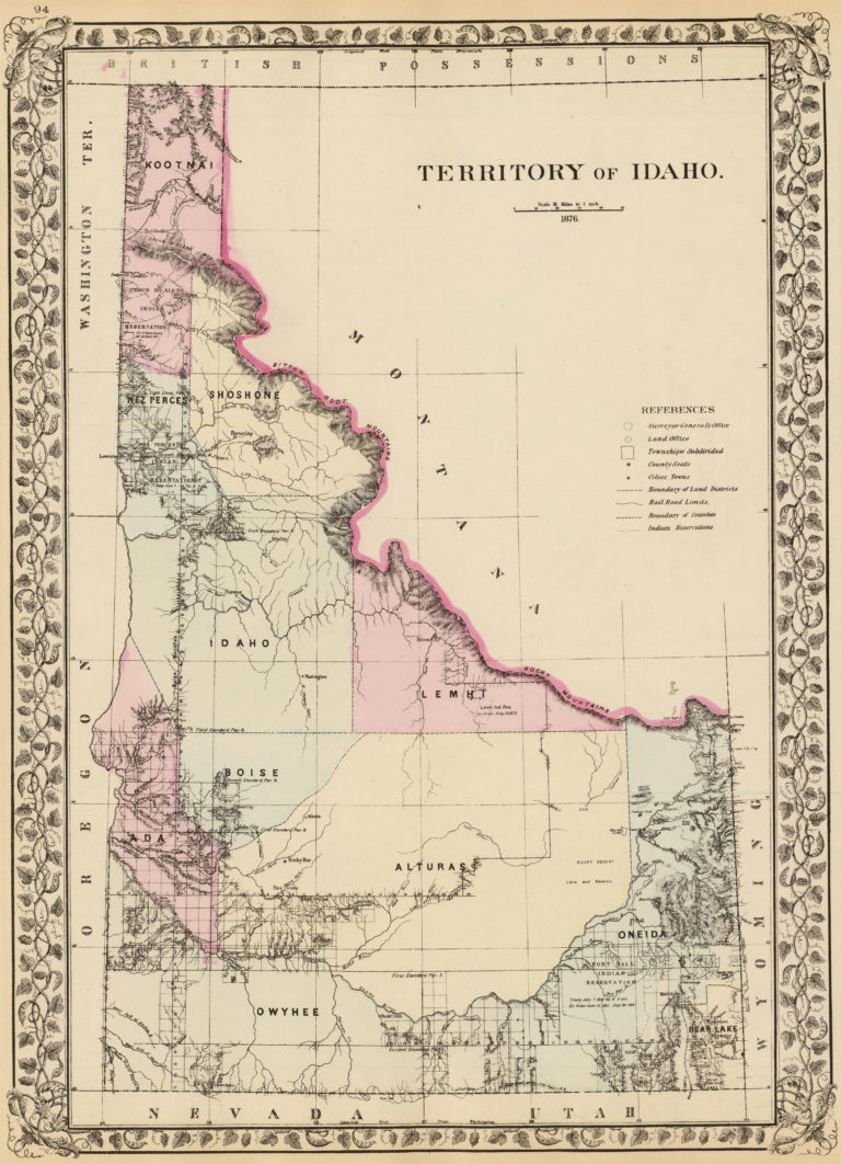 Old Historical City, County and State Maps of Idaho