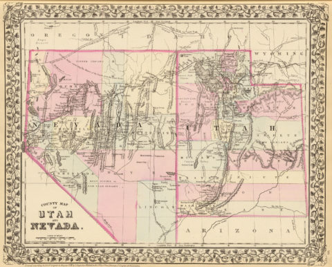 Old Historical City, County and State Maps of Nevada