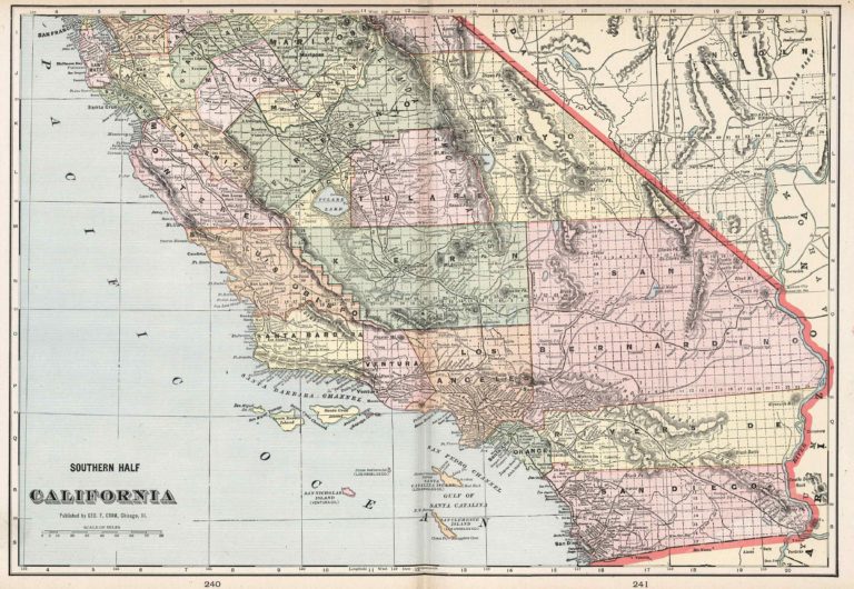 Old Historical City, County and State Maps of California