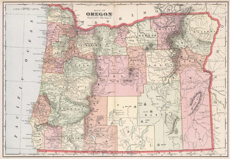 Old Historical City, County and State Maps of Oregon