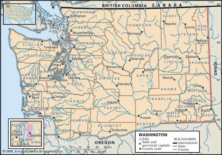 Old Historical City, County and State Maps of Washington