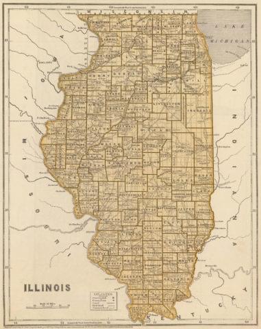 Old Historical City, County and State Maps of Illinios