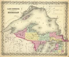 Old Historical City, County and State Maps of Michigan