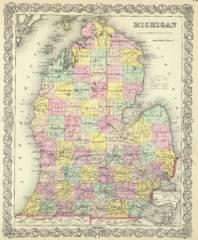 Old Historical City, County and State Maps of Michigan