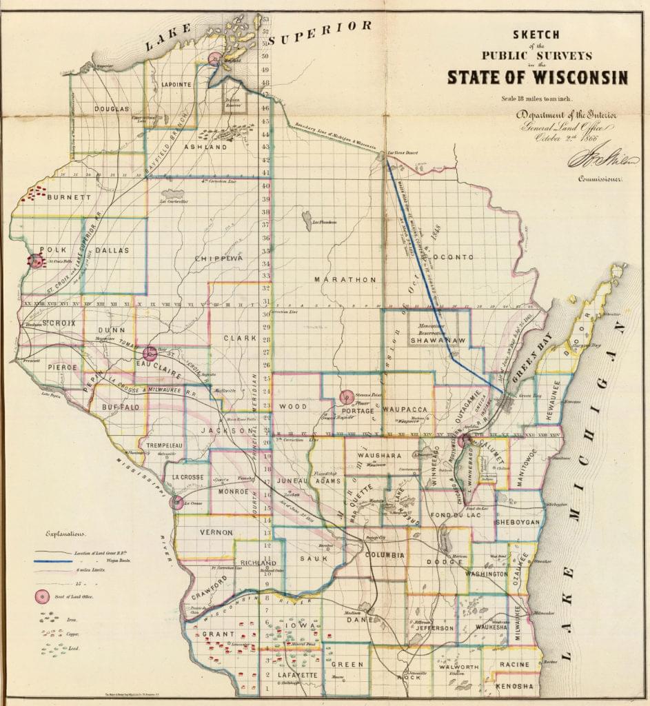 Old Historical City, County and State Maps of Wisconsin