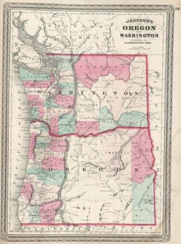 Old Historical City, County and State Maps of Washington